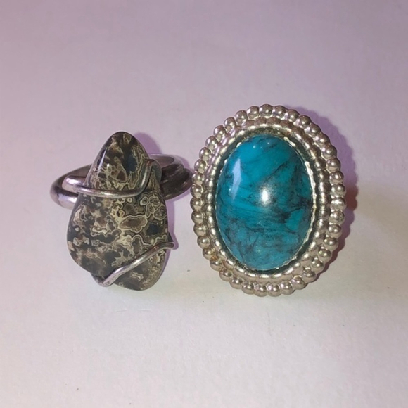 Vintage | Jewelry | Vintage Silver Tone Turquoise Color Stone ...
